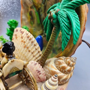 Vintage Abalone Seashell TV Lamp Mid Century Retro Tiki Bar Accent ...