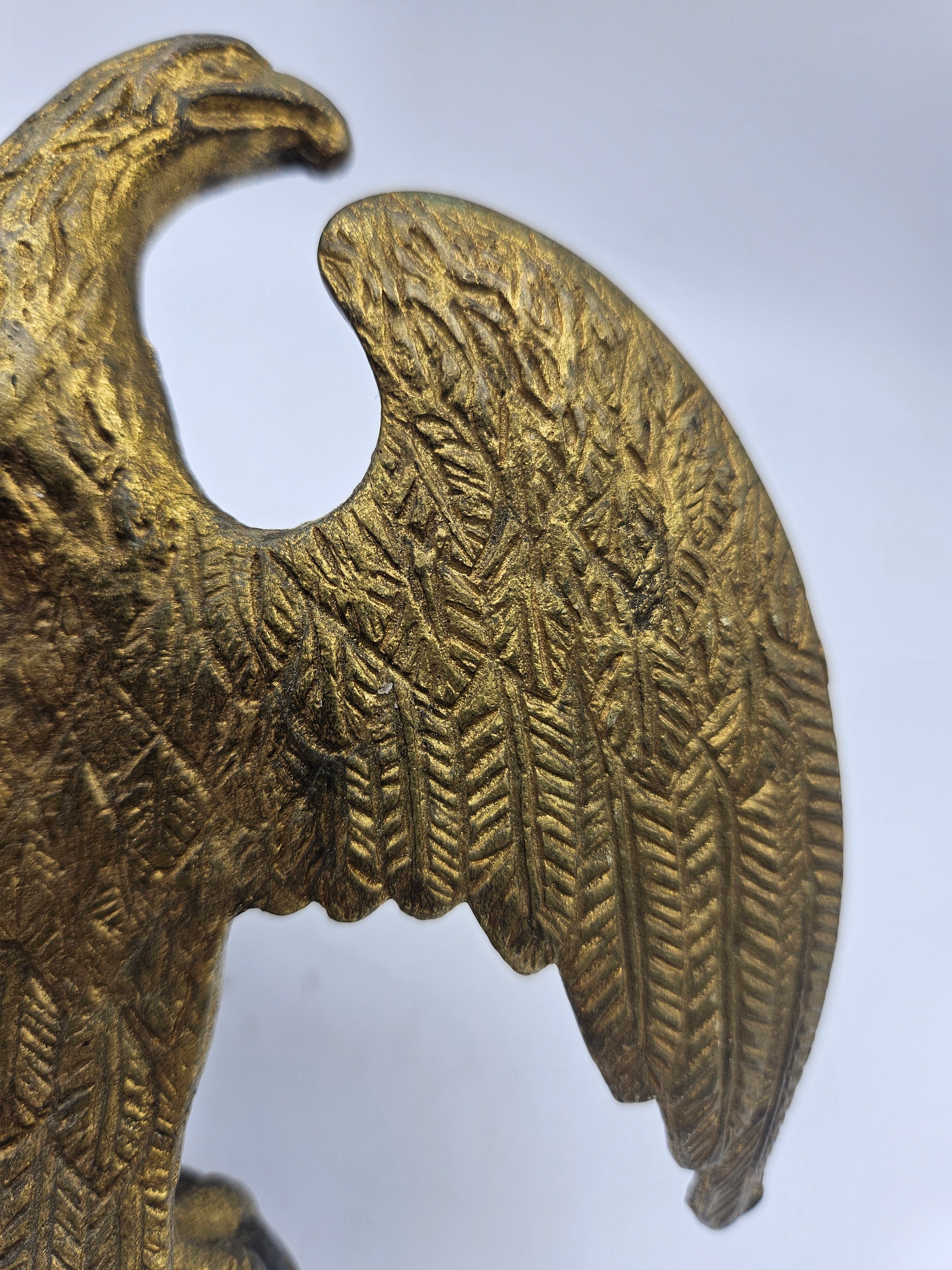 Antique Eagle Finial Topper Ornate Detail Gilt Finish Pole Post ...