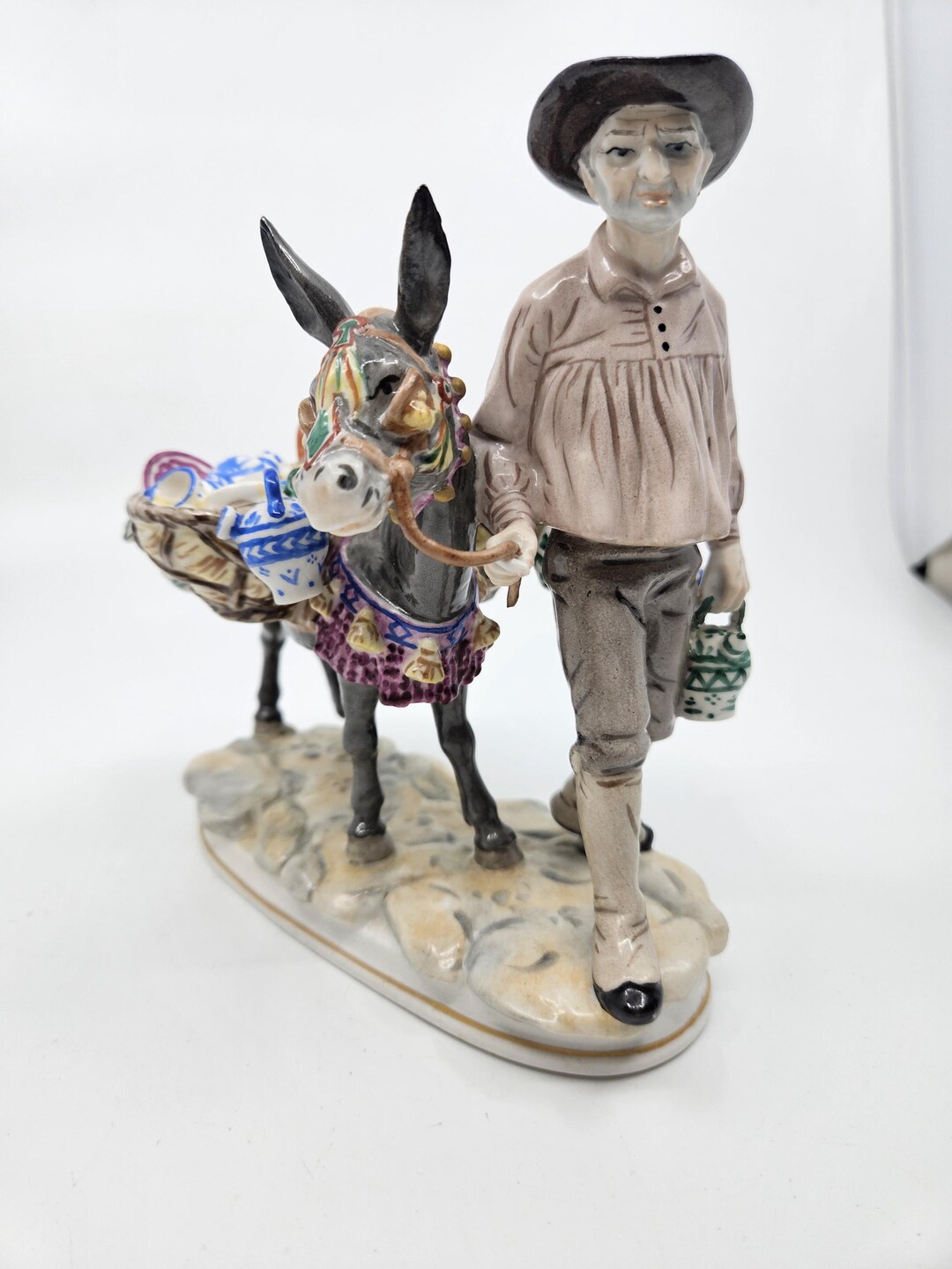 Galvez Porcelain Spain Figure Pedlar With Donkey - Etsy