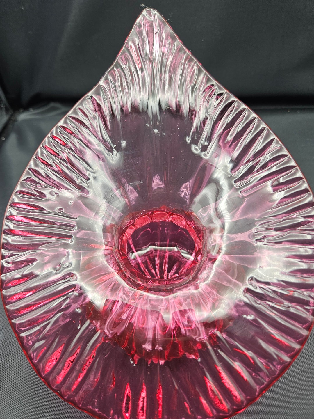 Vintage Pilgrim Art Glass Cranberry Jack-in-the-pulpit Vase - Etsy