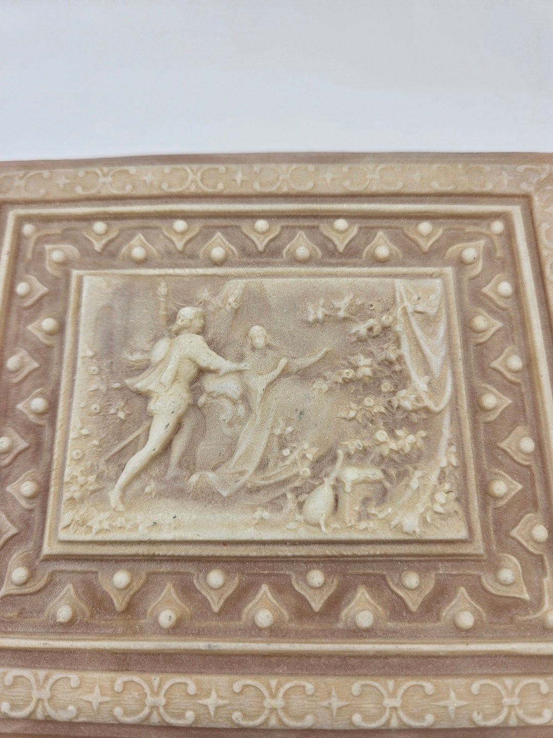 Mid-century Pink Incolay Stone Box - Etsy