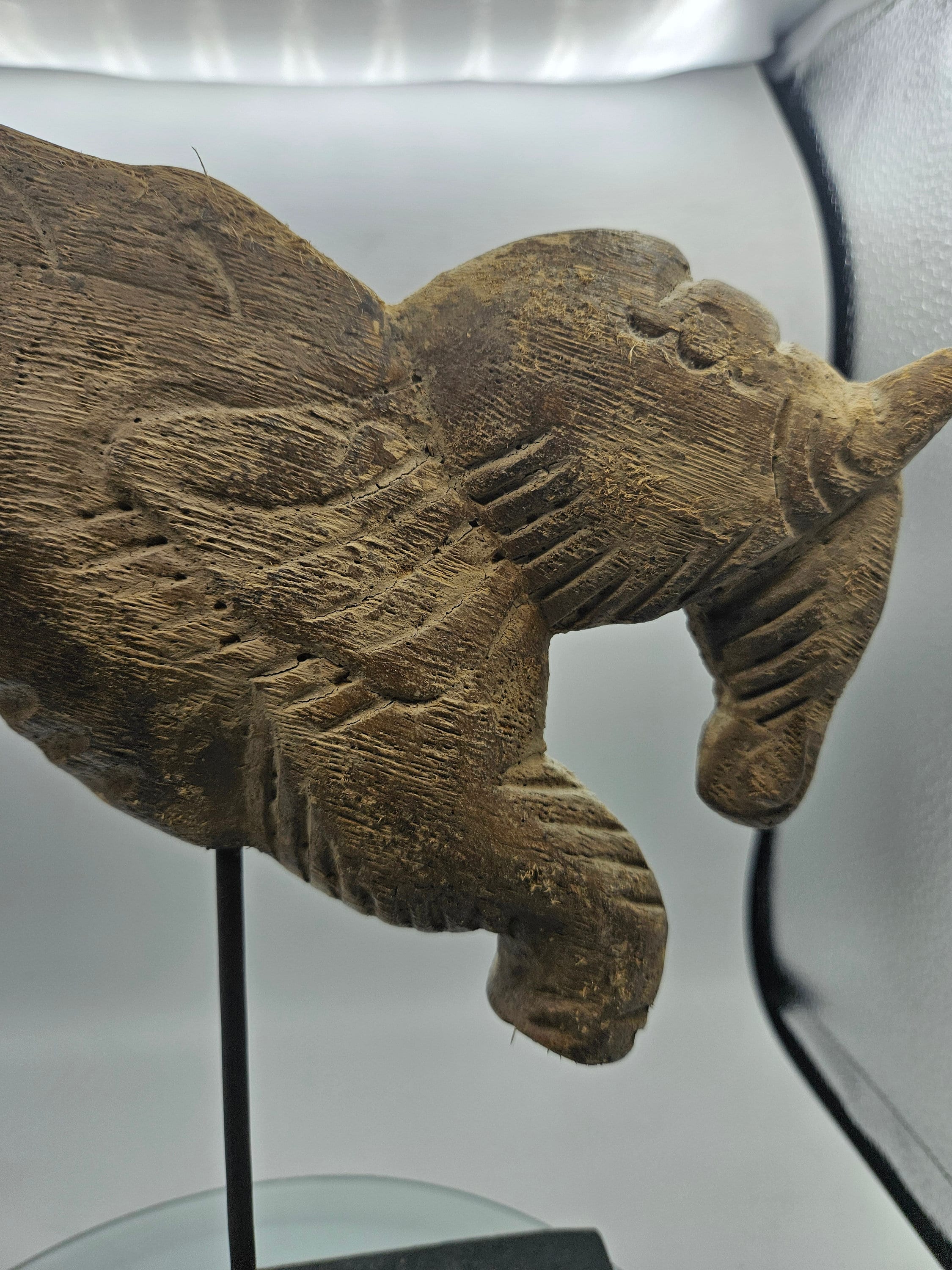 Hindu Mythical Creature Makara Half Elephant / Half Fish Wood Carving ...