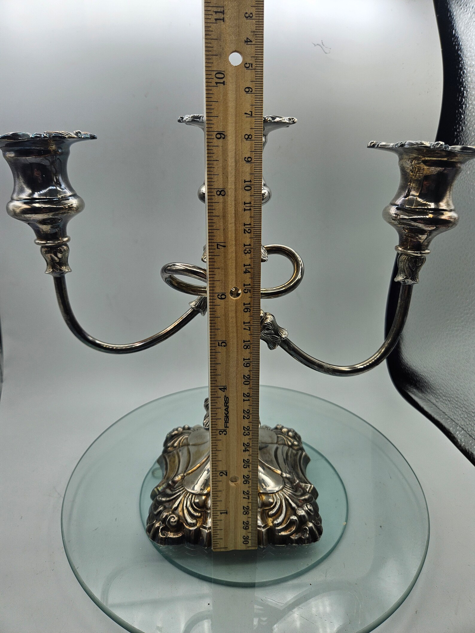 Vintage Solid Metal 3-arm Coronet Silver Plate EP Lead Heavy Tapper ...