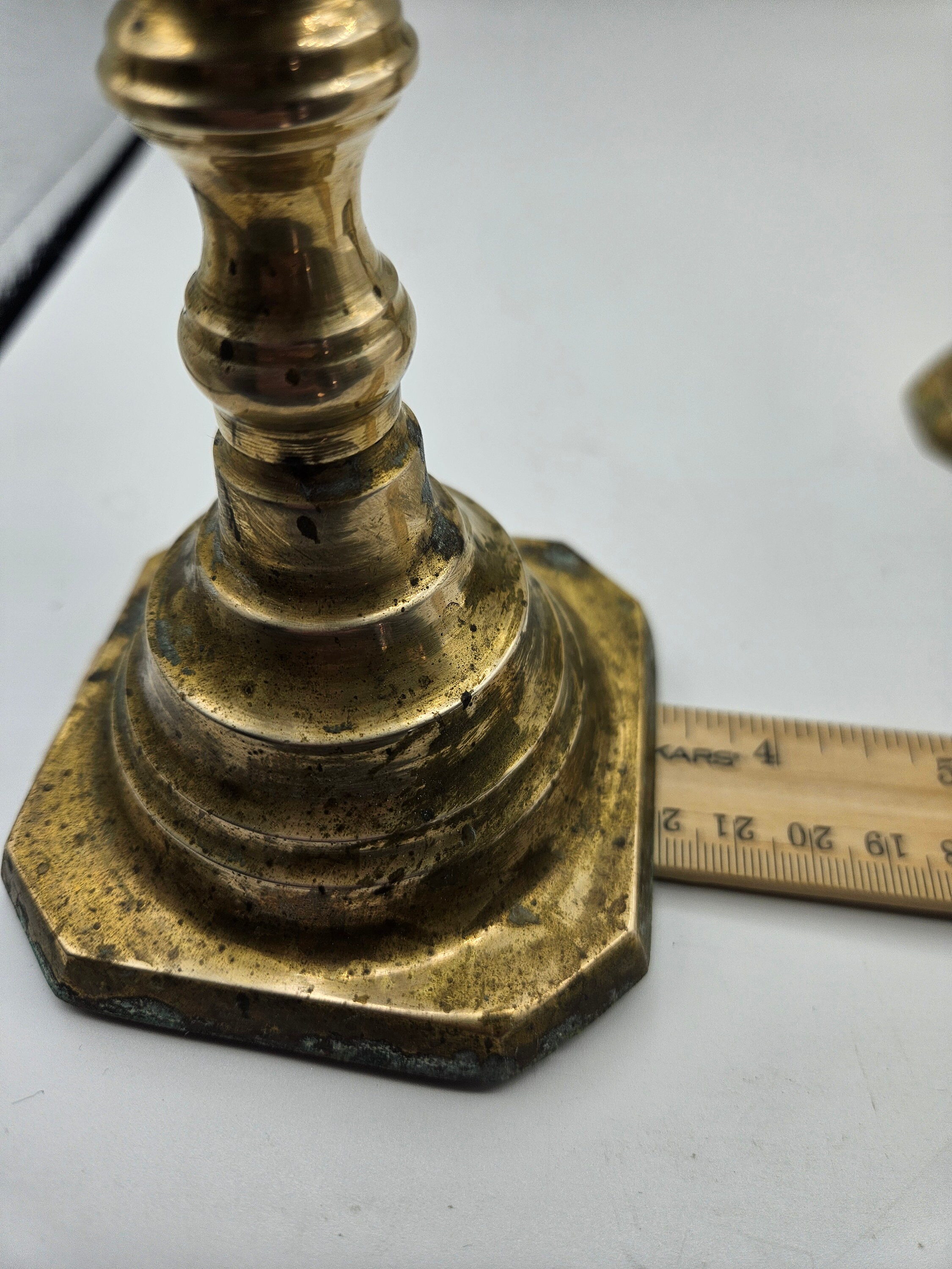 English Brass Diamond Princess Style Candlesticks - Etsy