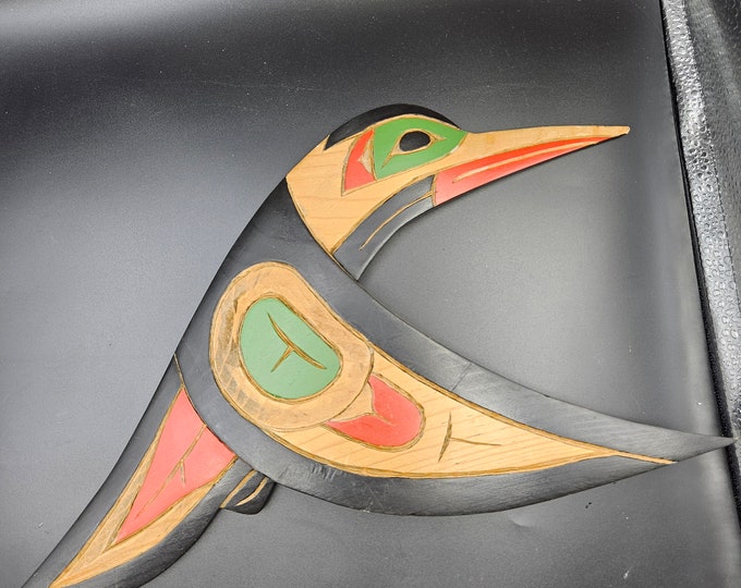 NATIVE AMERICAN ALASKAN Cedar Wood Hummingbird Carving - Signed - Etsy