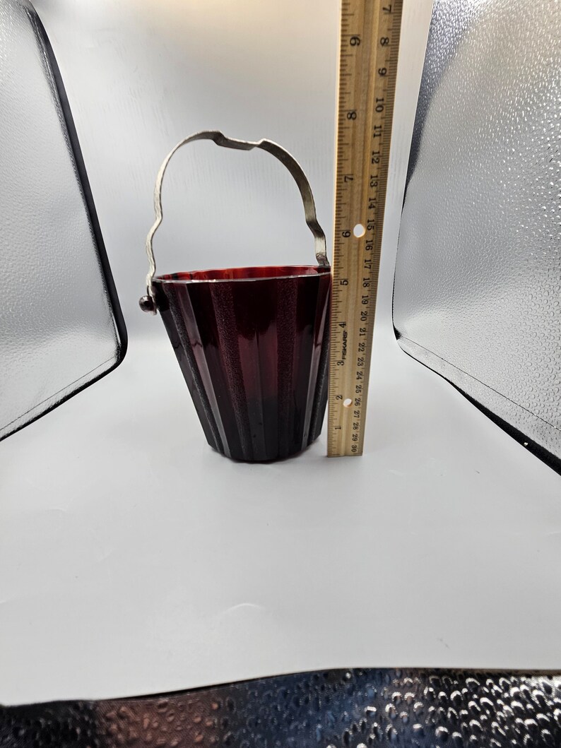Vintage Anchor Hocking Dark Ruby Red Ice Bucket - Etsy