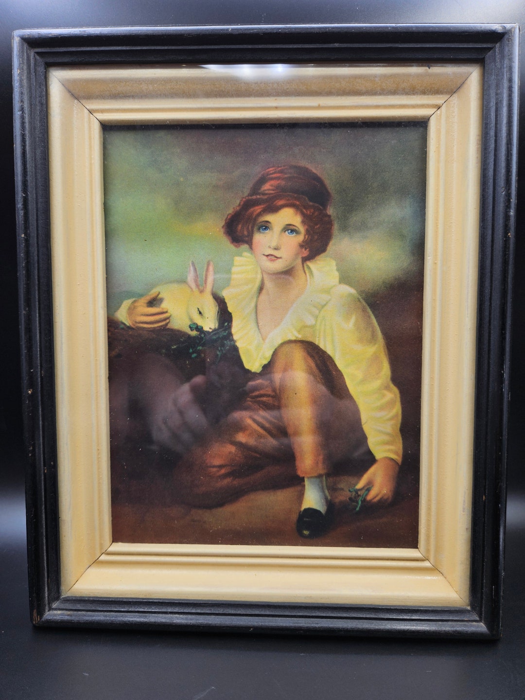 Antique Frame | Boy and Rabbit by Henry Raeburn 1814 | Antique Print ...