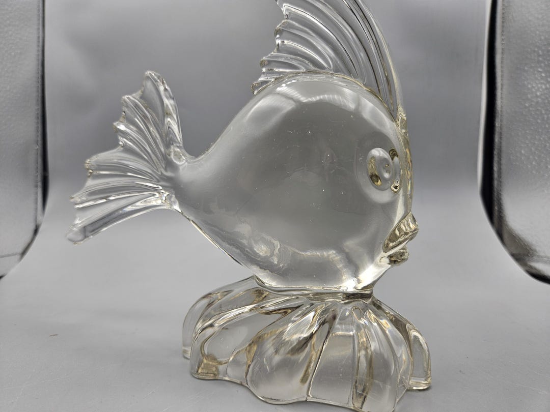 Vintage Viking Glass Clear Angelfish - Etsy