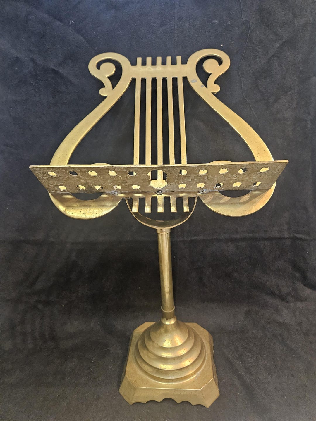 Vintage Brass Metal Lyre Harp Shaped Footed Music Stand - Etsy