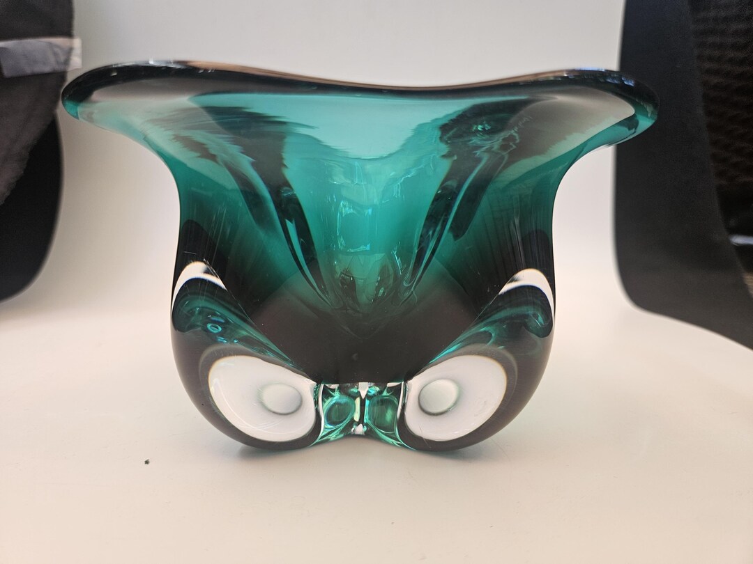 Green Glass Bowl, Norwegian Art Glass, Magnor Norway Glass 60s - Etsy