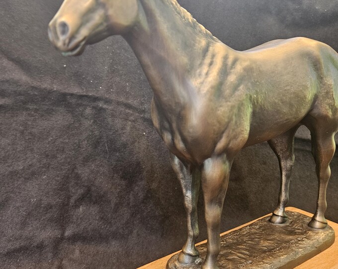 ONE American Quarter Horse Solid Bronze Statue by Suzann Fielder - 1984 ...