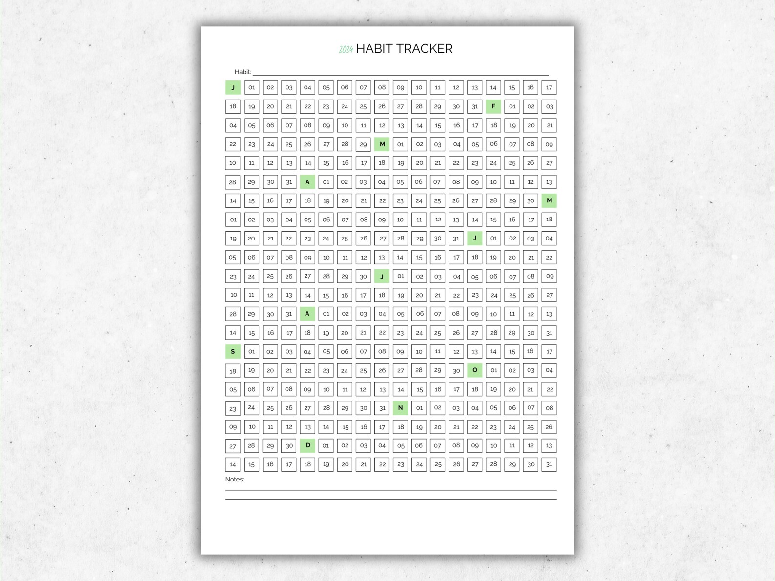 2024 Habit Tracker Printable Goal Setting and Progress Journal New Year ...