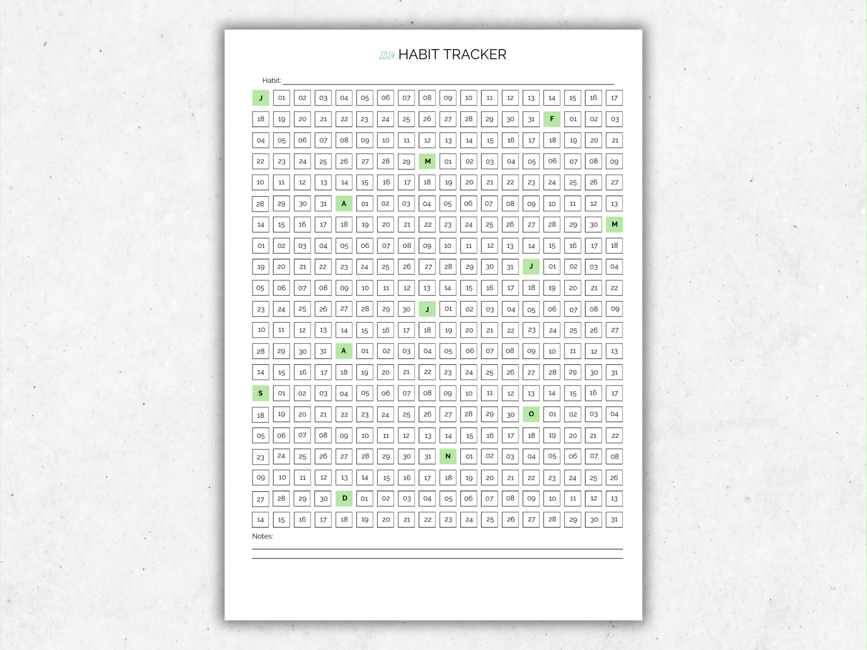 2024 Habit Tracker Printable Goal Setting and Progress Journal New Year ...
