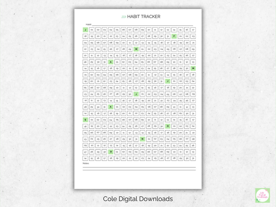 2024 Habit Tracker Printable | Goal Setting and Progress Journal | New ...