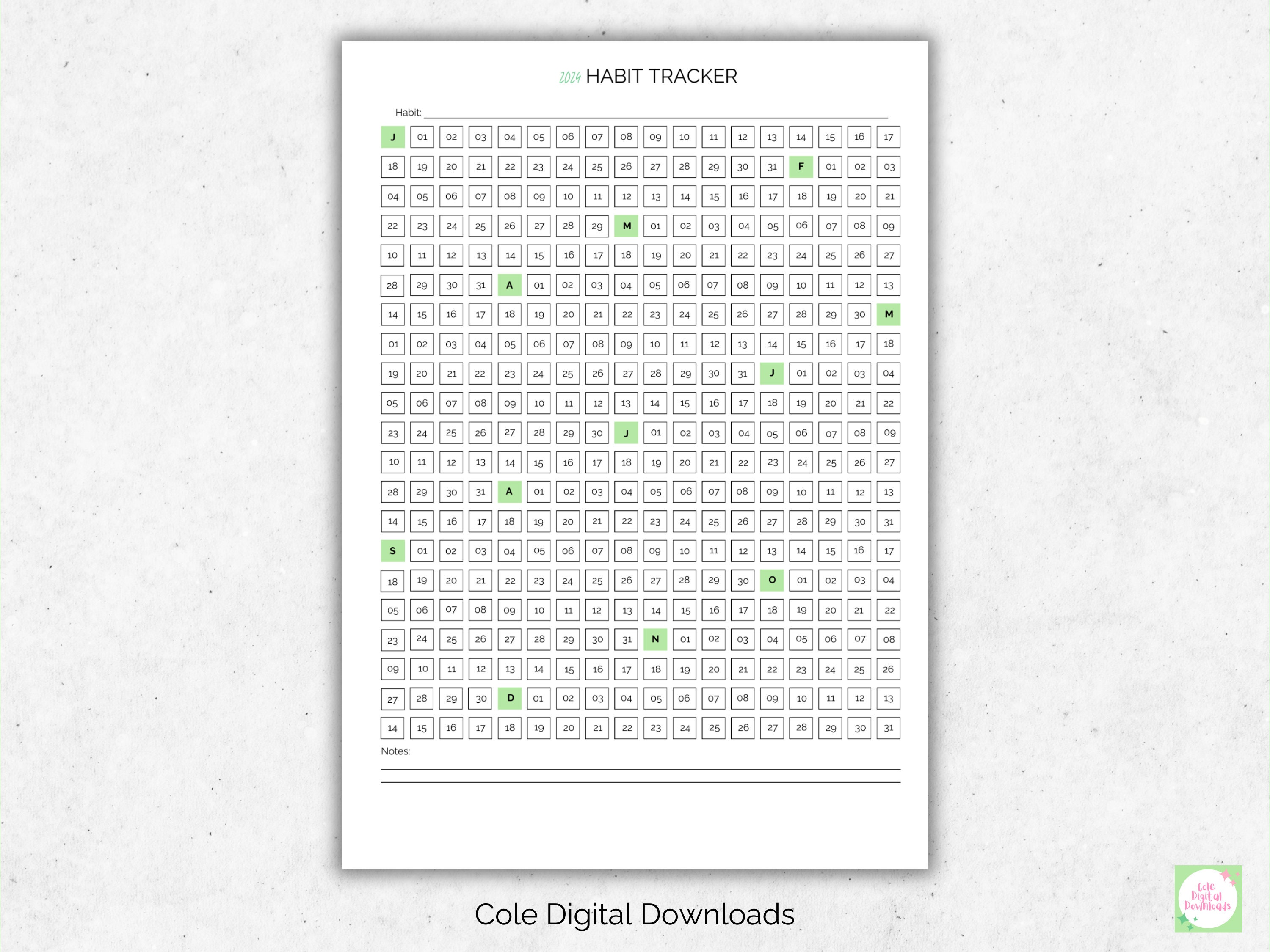 2024 Habit Tracker Printable | Goal Setting and Progress Journal | New ...