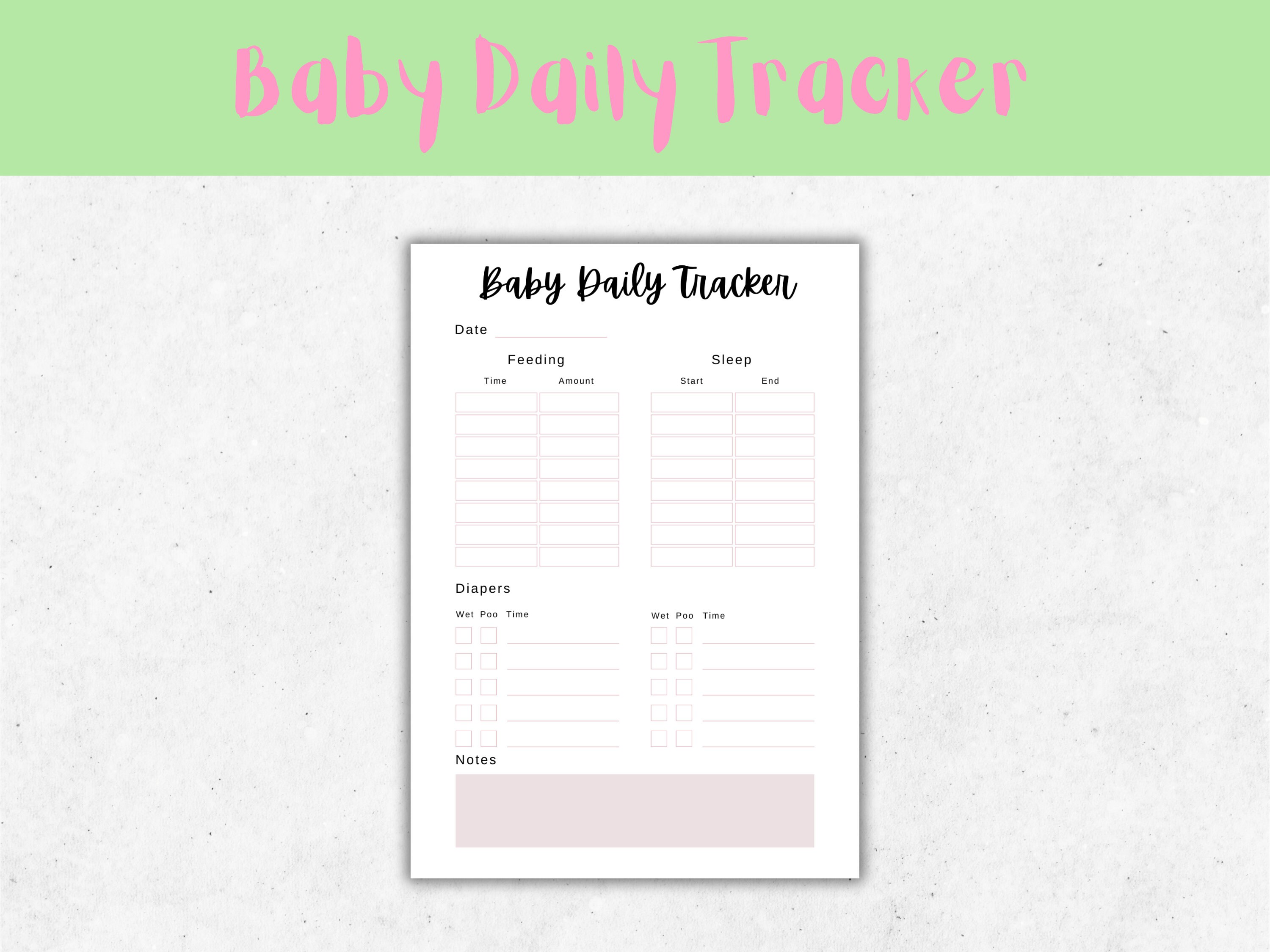 Printable Baby Daily Tracker: Diaper Feeding and Sleep - Etsy