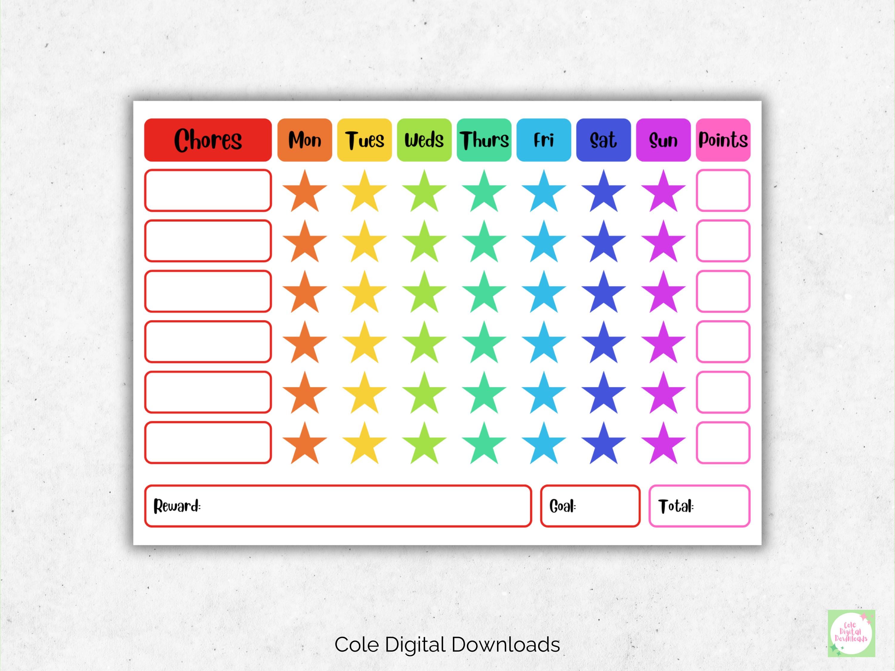 Kids Chore Chart Fun and Engaging Responsibility Tracker - Etsy