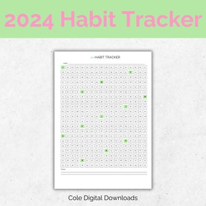 2024 Habit Tracker Printable | Goal Setting and Progress Journal | New ...