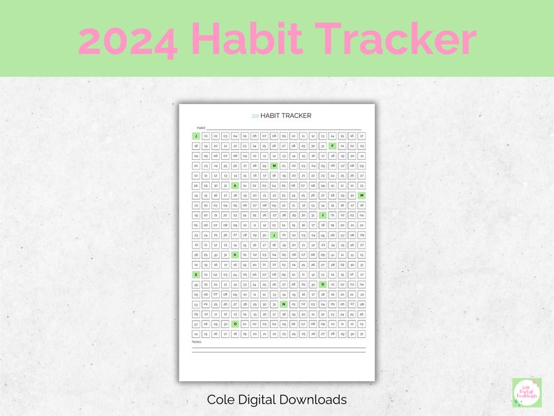 2024 Habit Tracker Printable | Goal Setting and Progress Journal | New ...