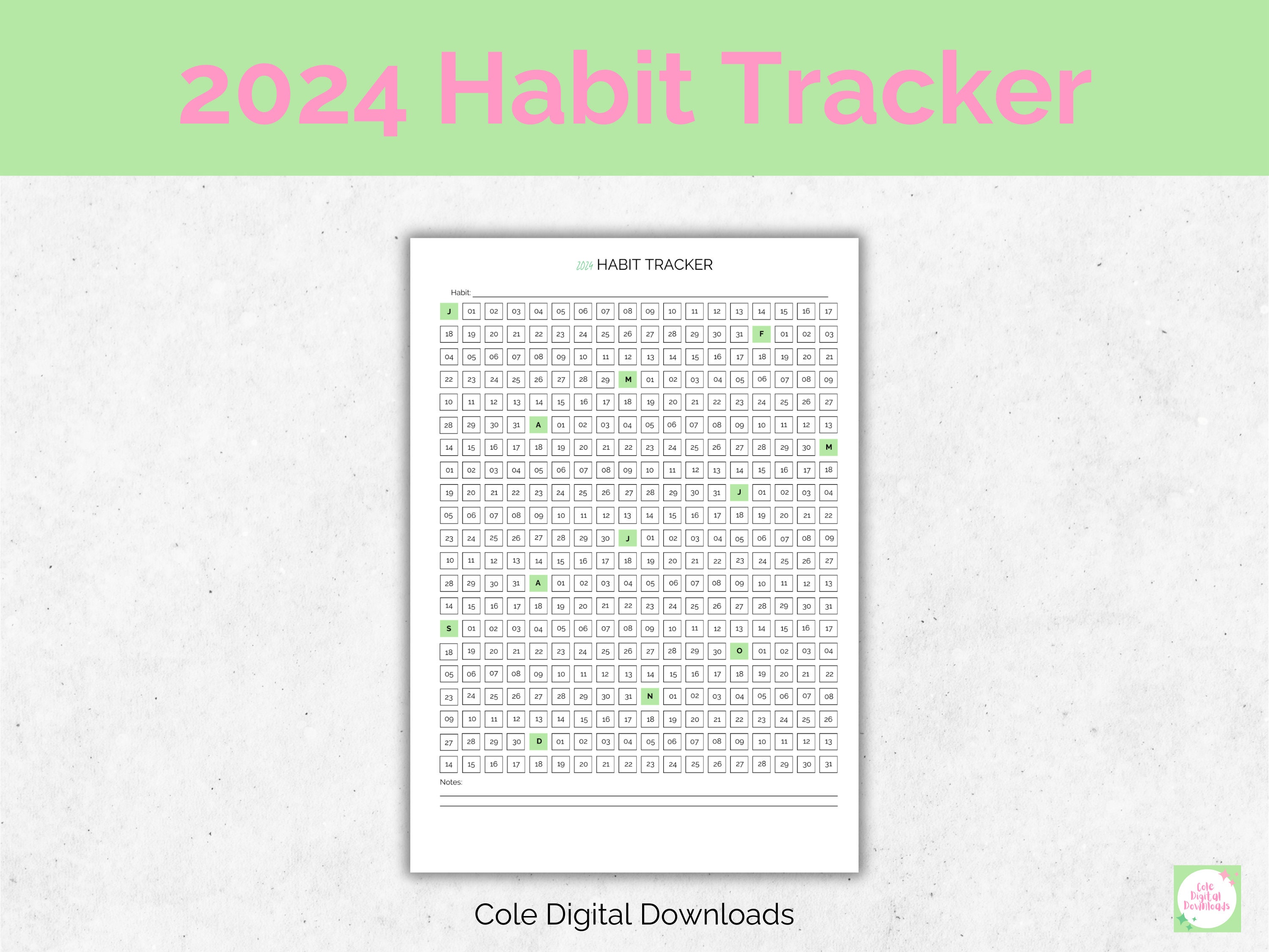 2024 Habit Tracker Printable | Goal Setting and Progress Journal | New ...