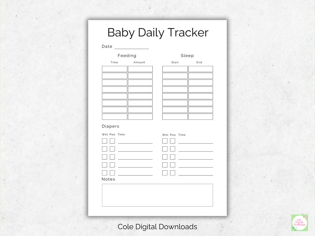Printable Baby Daily Tracker: Diaper, Feeding, and Sleep Tracking - Etsy