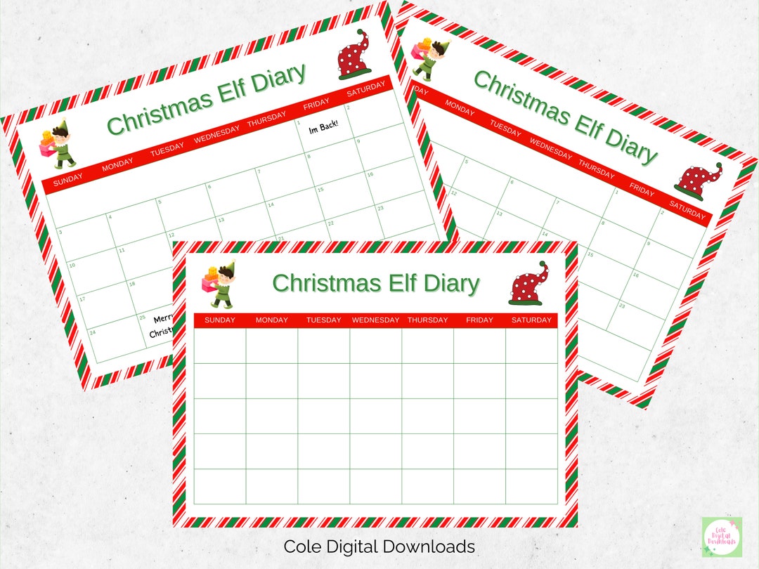 Printable Christmas Elf Diary for Festive Adventures - Etsy