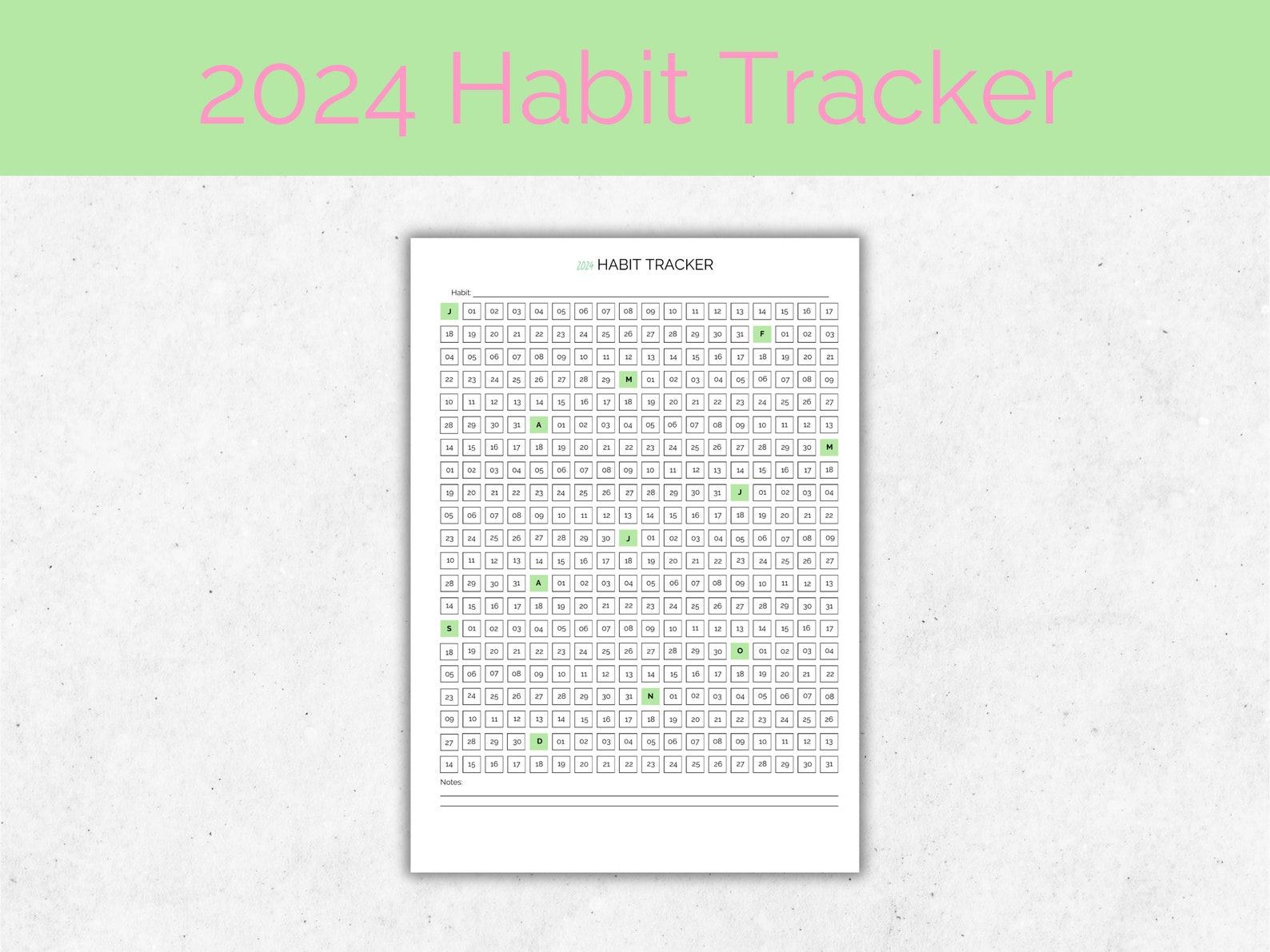 2024 Habit Tracker Printable Goal Setting and Progress Journal New Year ...