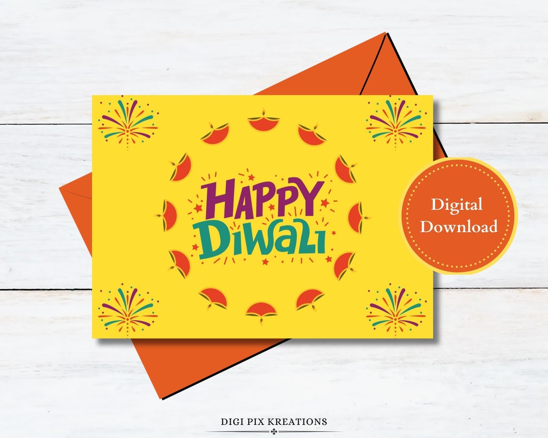 Diwali Greeting Card Printable Diwali Greeting Card Diwali - Etsy Australia
