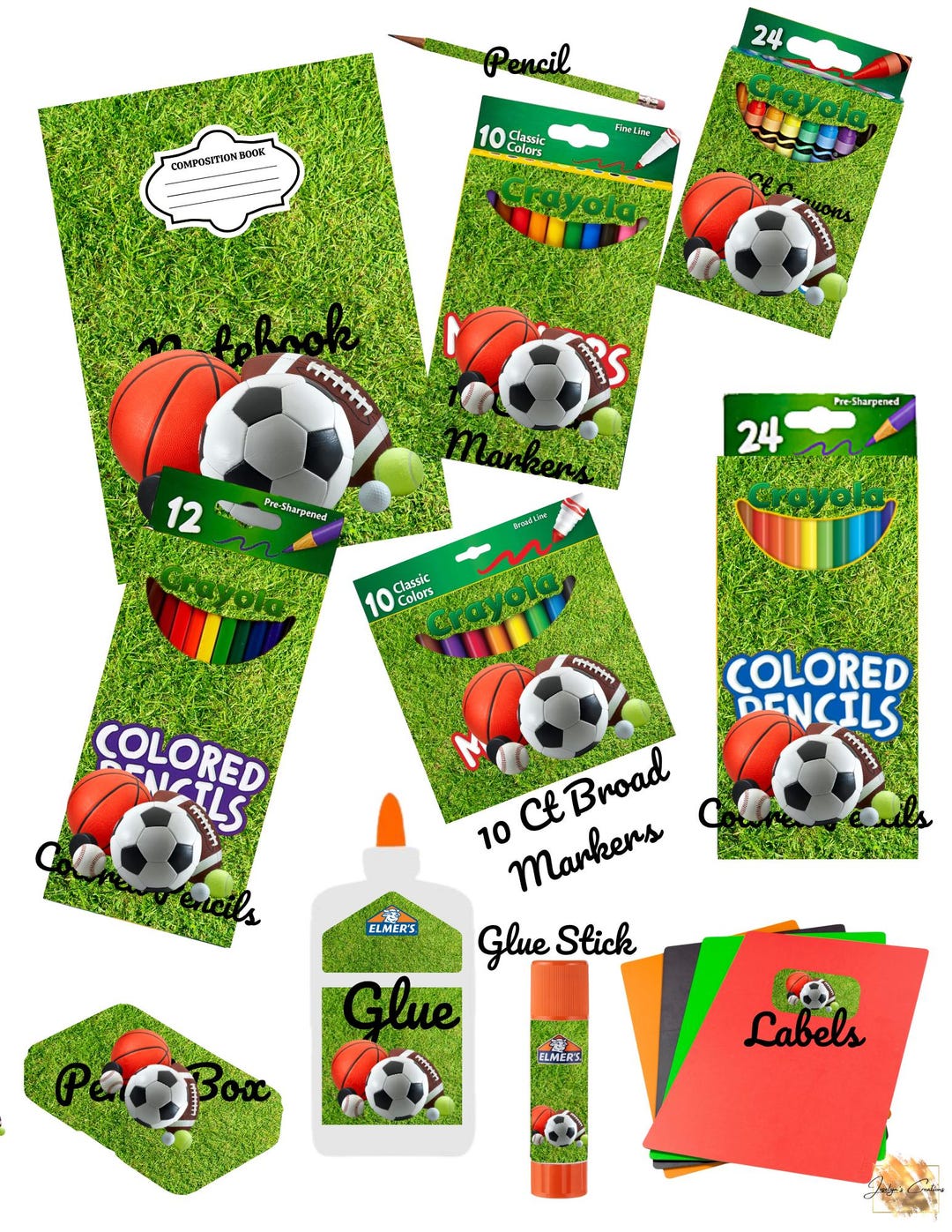 Sports Themed School Supply Templates – Editable in Canva - Etsy