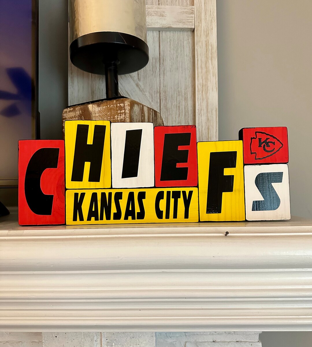 Kansas City Chiefs Wood Block Sign - Etsy