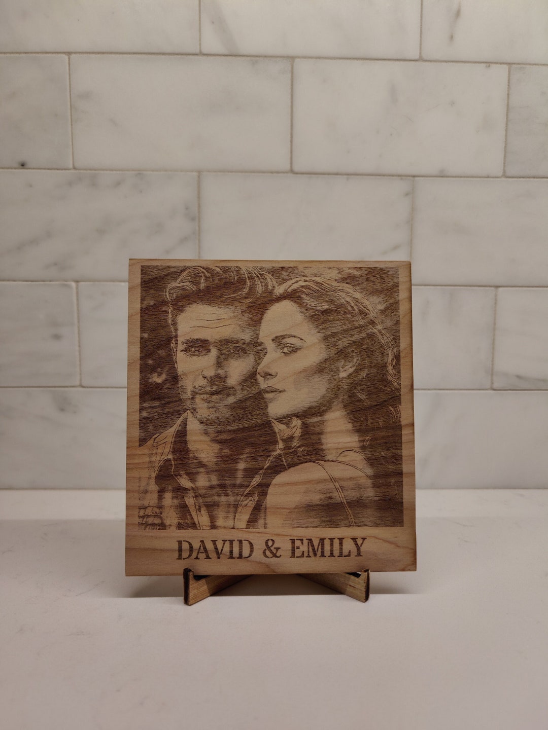 Personalized Wood-burned Portrait - Custom Pyrography Rustic Art ...