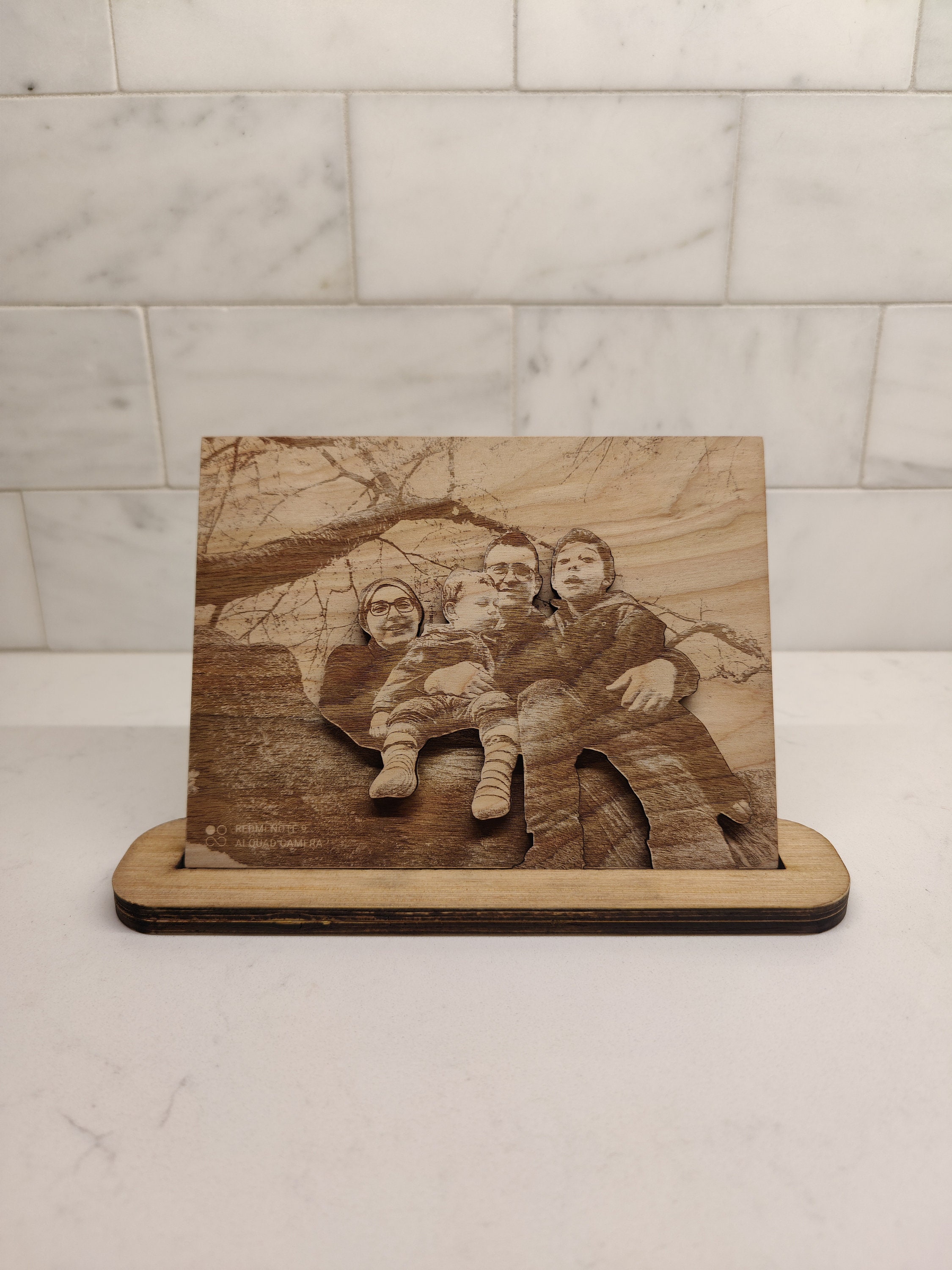 3D Effect Personalized Burned Photo Frame - 3D Effect Portrait ...