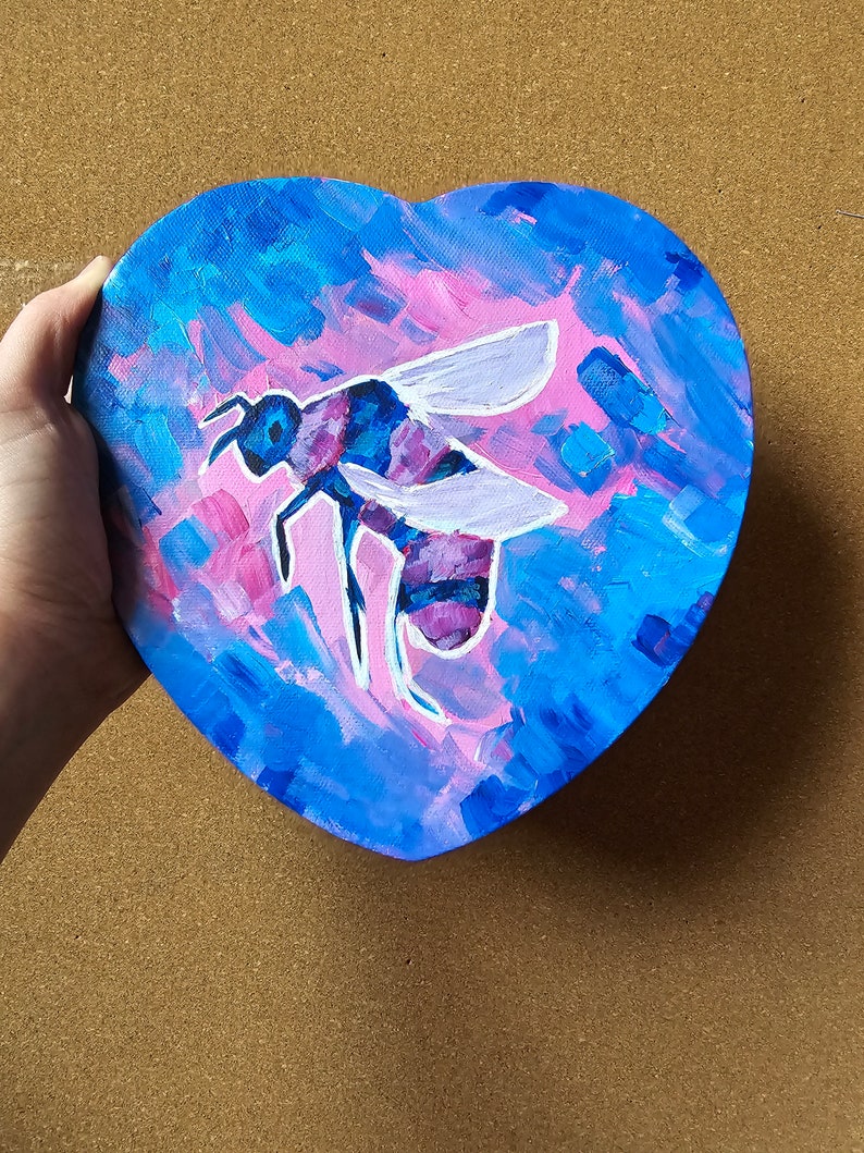 Bee Painting Colorful Bee Art Fantasy Bee Themed Decor for Bedroom Wall ...