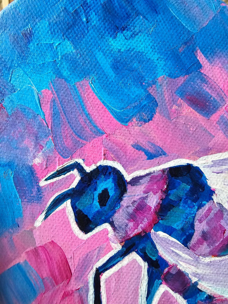 Bee Painting Colorful Bee Art Fantasy Bee Themed Decor for Bedroom Wall ...