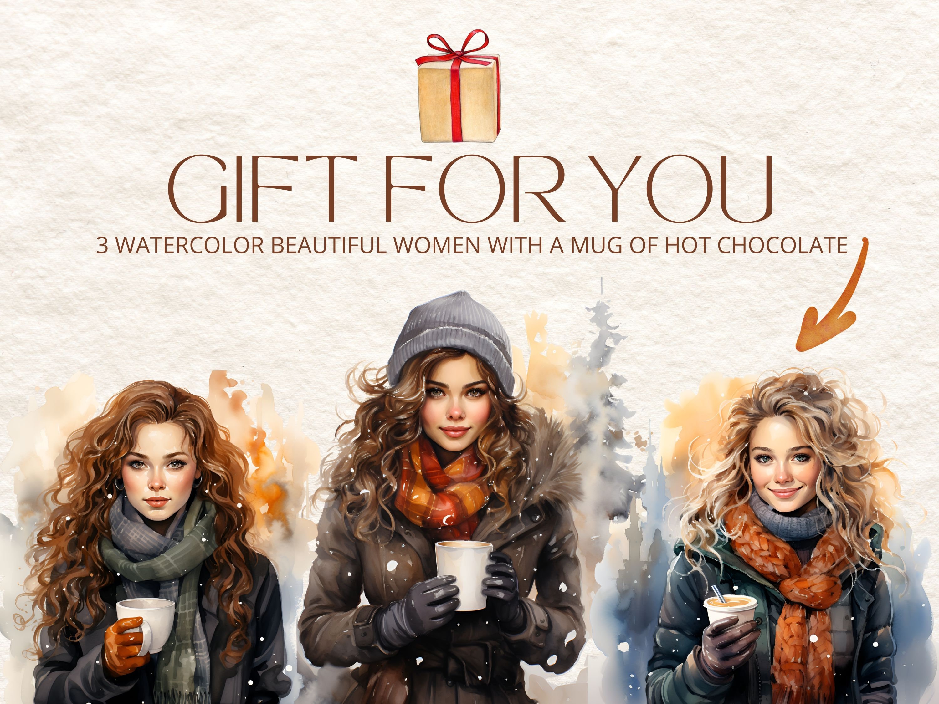 Watercolor Hot Chocolate Clipart Bundle, Christmas Hot Cocoa PNG ...