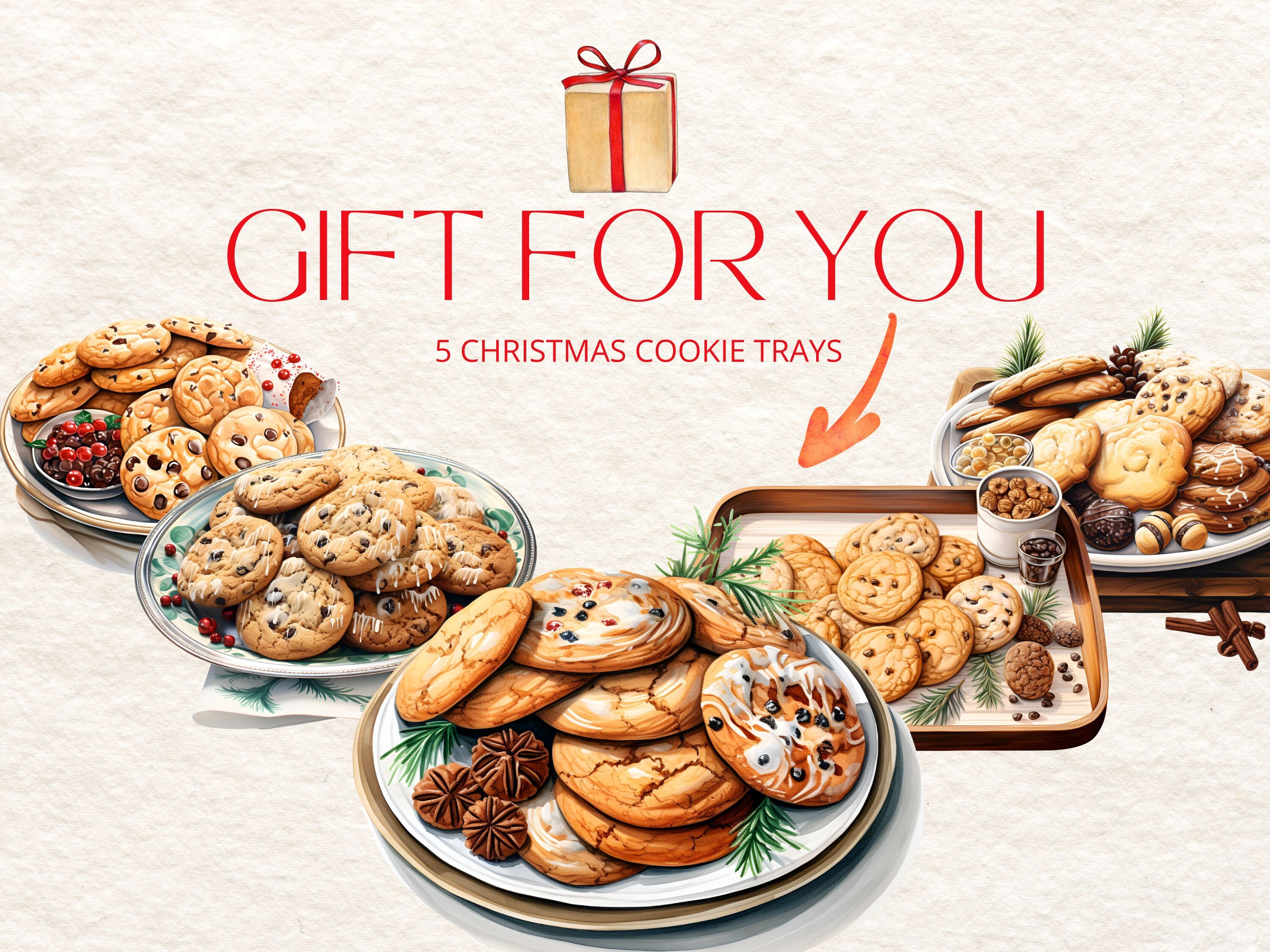 Watercolor Christmas Cupcake Clipart Bundle, Watercolor Christmas ...