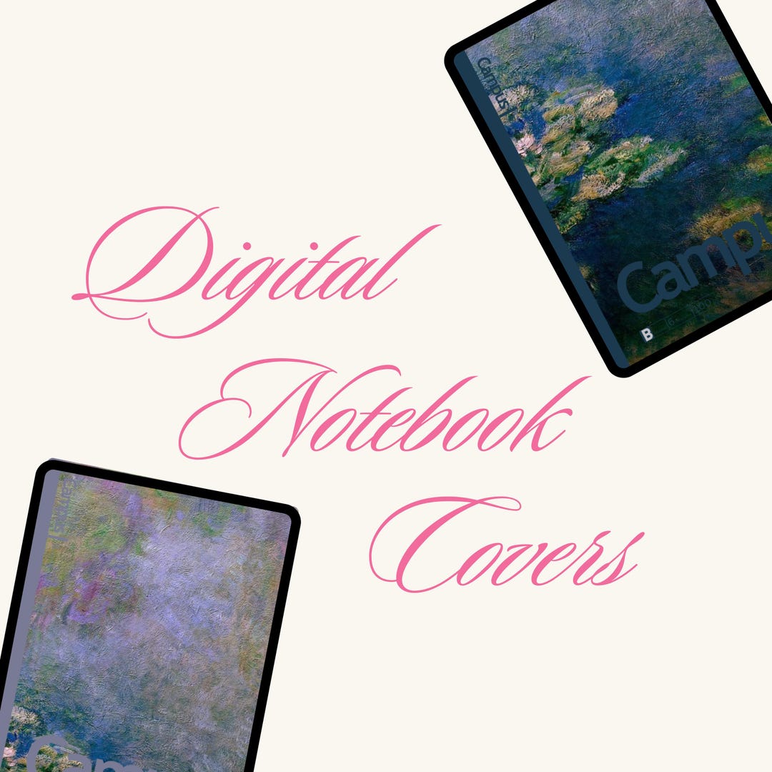 Monet Inspired Notebook Digital Cover | Goodnotes Covers | Trendy ...