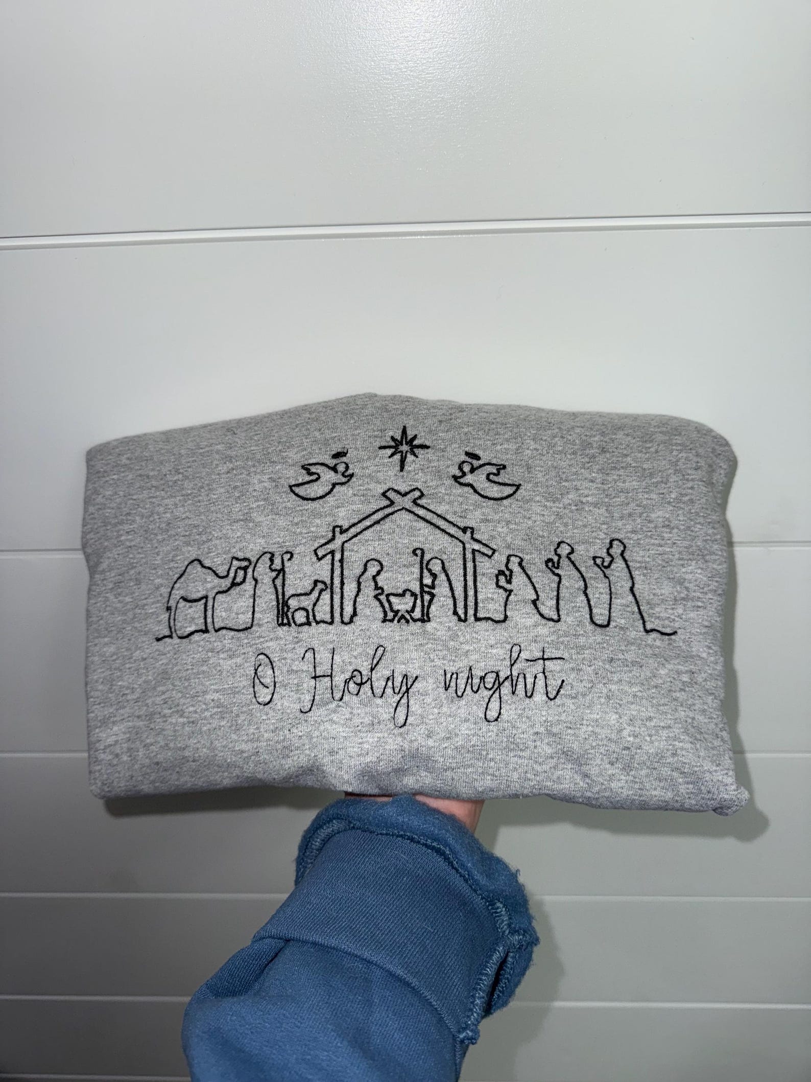 Nativity Embroidered Sweatshirt, Religious Christmas Gift - Etsy