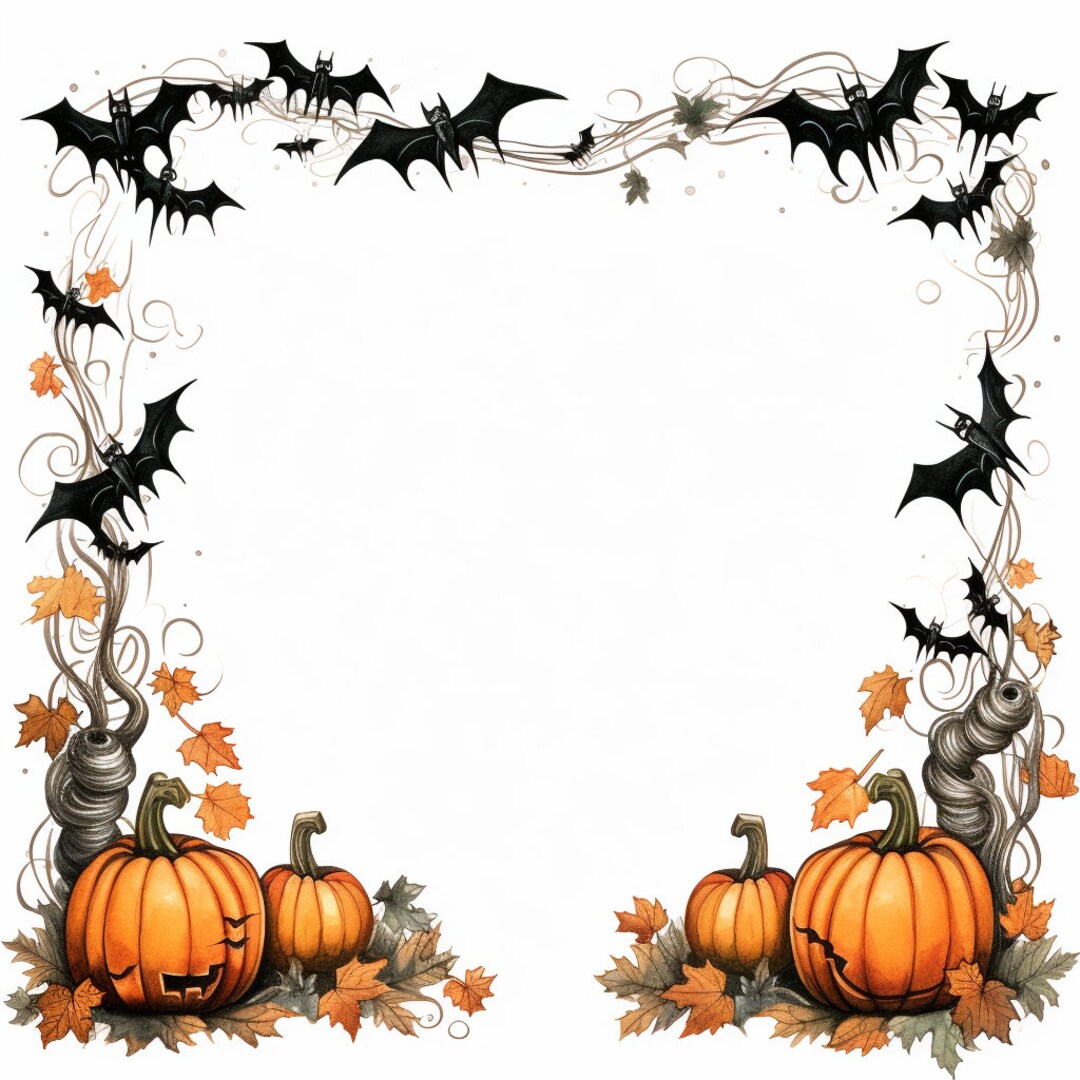 Halloween Borders 3-pack, Border, Halloween, Bats - Etsy