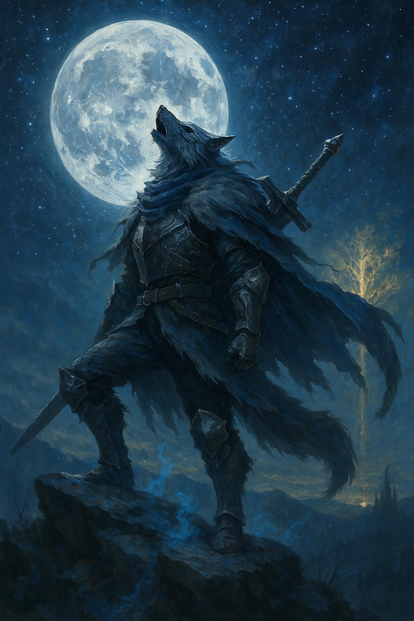 Blaidd the Half-wolf – Elden Ring Fan Art Poster | Howling Moon Fantasy ...