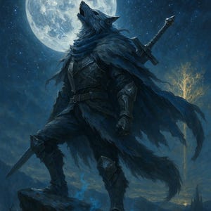 Blaidd the Half-wolf – Elden Ring Fan Art Poster | Howling Moon Fantasy ...