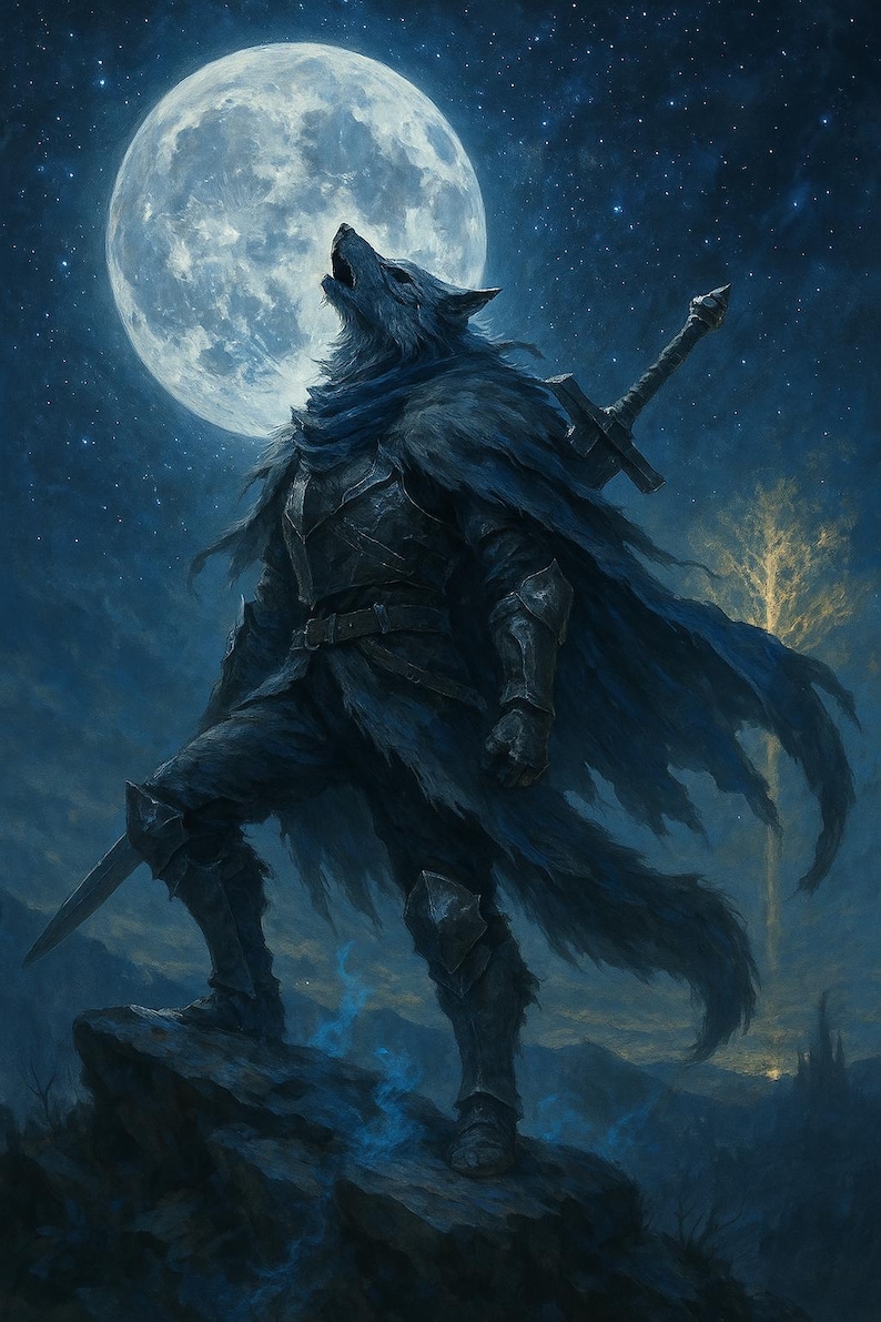Blaidd the Half-wolf – Elden Ring Fan Art Poster | Howling Moon Fantasy ...
