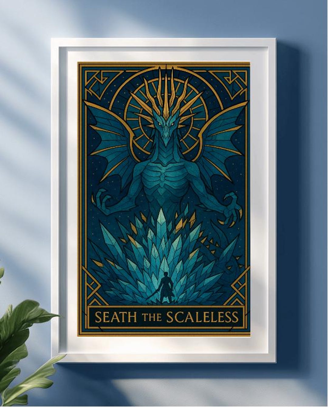 Seath the Scaleless Stained Glass Art Print: Dark Souls Dragon Boss - Etsy