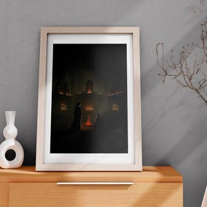 Firelink Shrine Art Print - Dark Souls Poster - Bonfire Minimalist ...