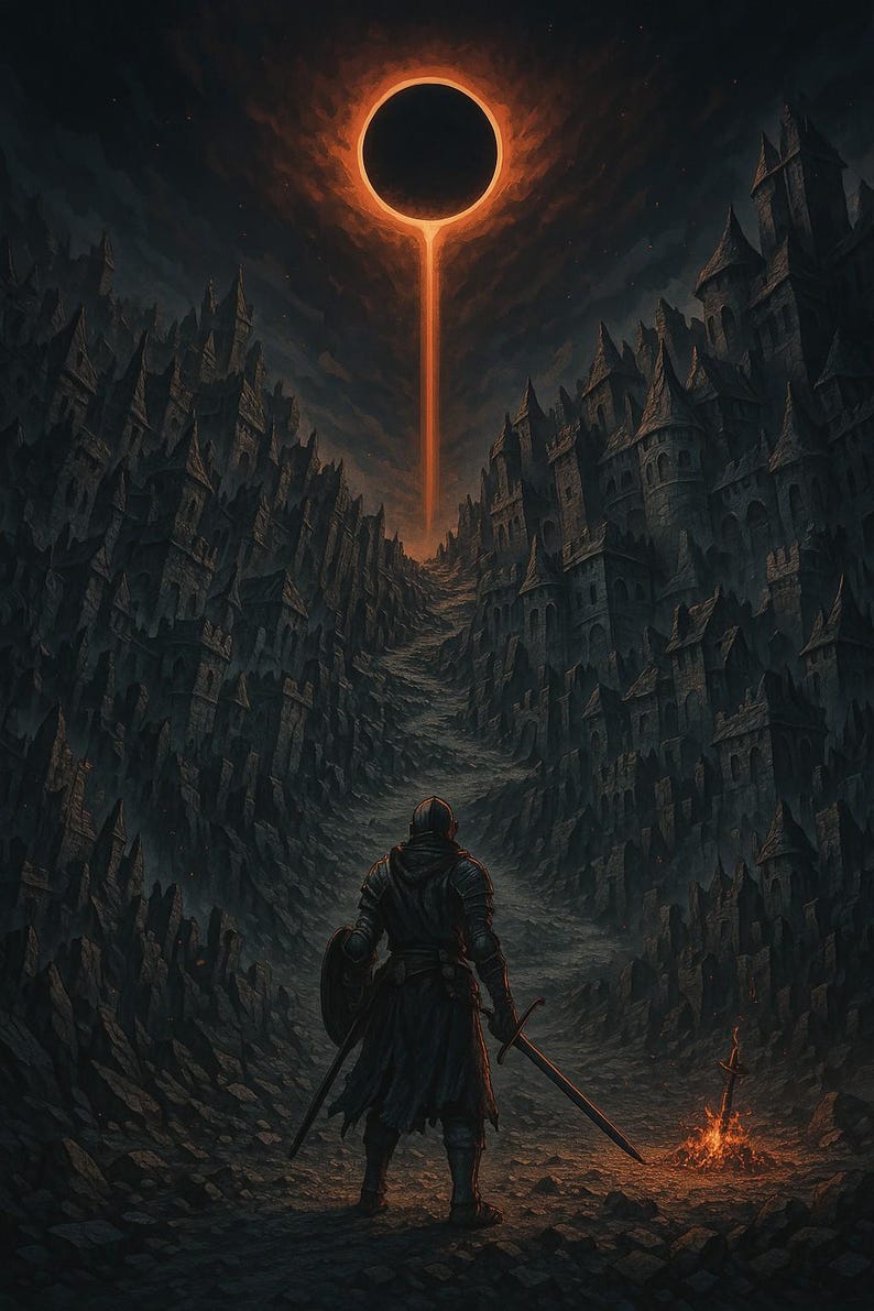 The Path to Flame - Dark Souls Warrior Art Print - Etsy