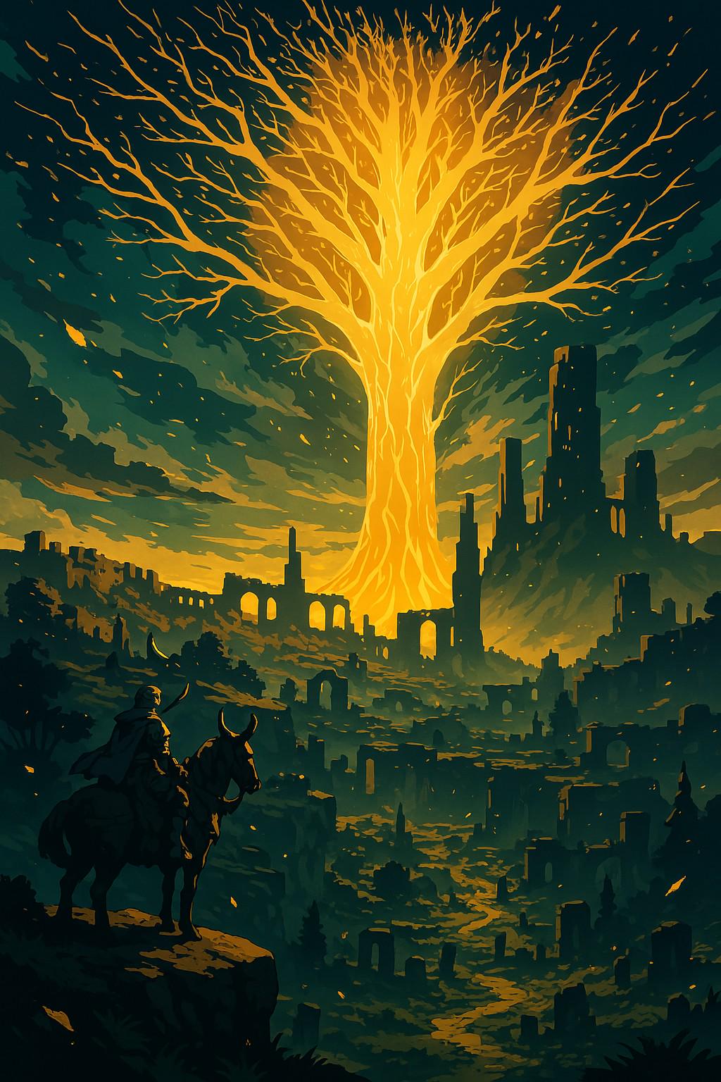 Erdtree Fantasy Poster - Elden Ring Inspired Art Print - Dark Fantasy ...