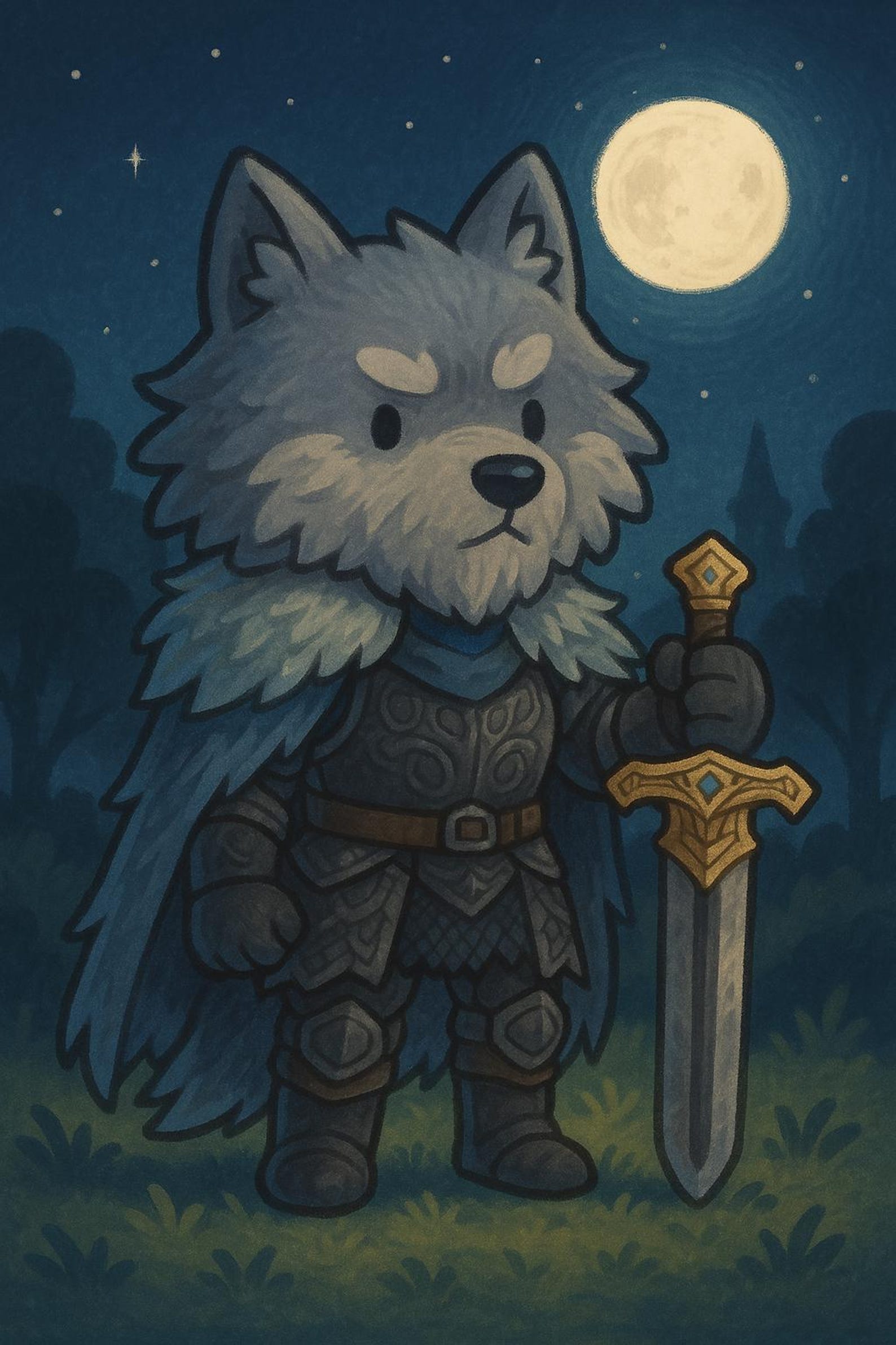 Blaidd-chibi Half-wolf Print | Elden Ring Fan Art, Cute Wolf Knight ...