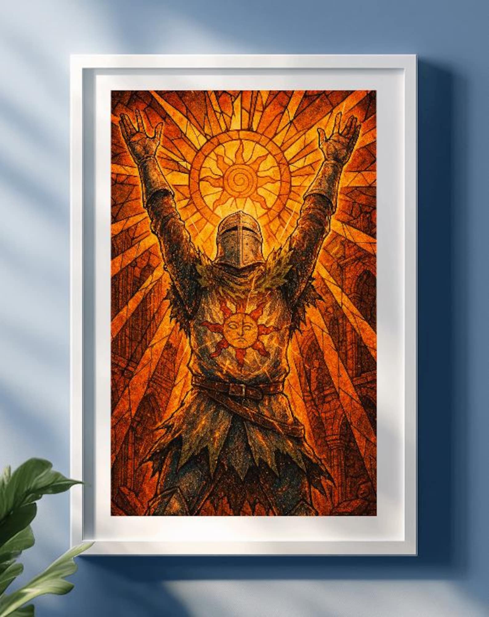 Solaire of Astora – Dark Souls Praise the Sun Poster | Stained Glass ...