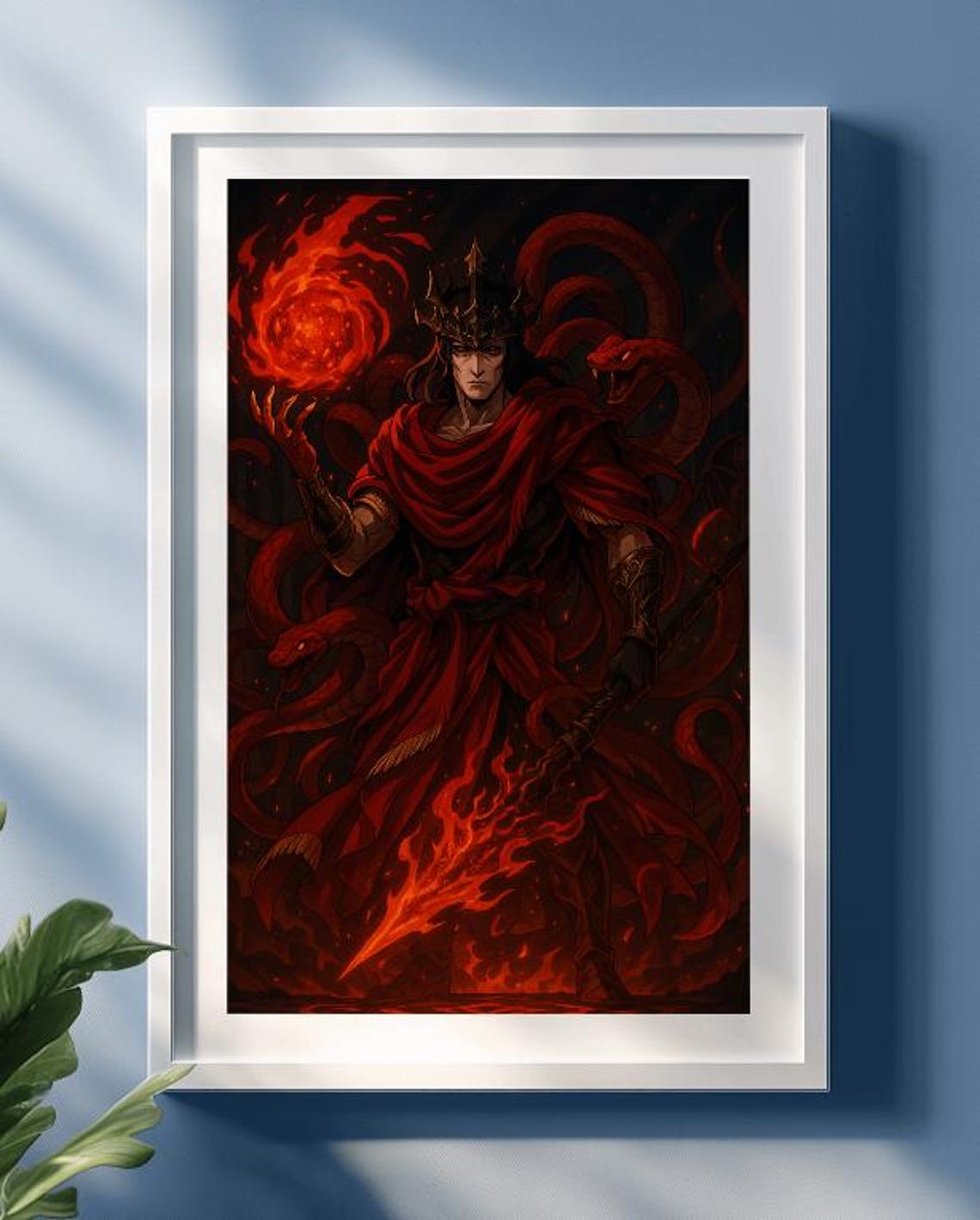 Messmer the Impaler – Elden Ring Fan Art Poster | Fiery Anime Style ...