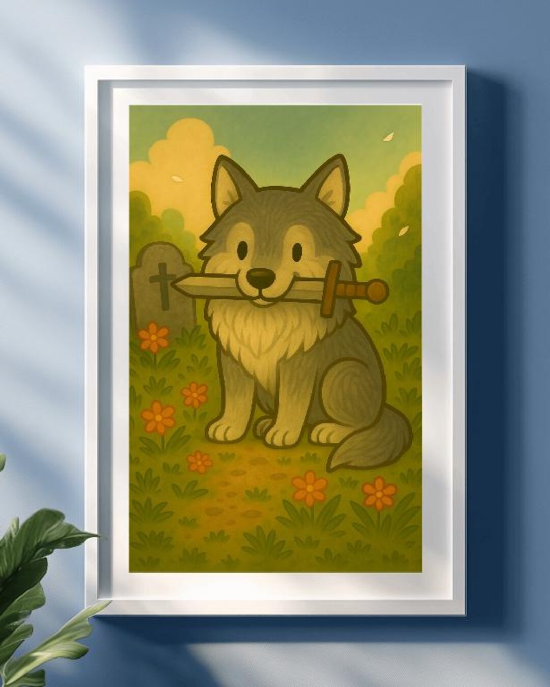 Sif – Chibi Great Grey Wolf Print | Dark Souls Fan Art, Cute Sword Wolf ...